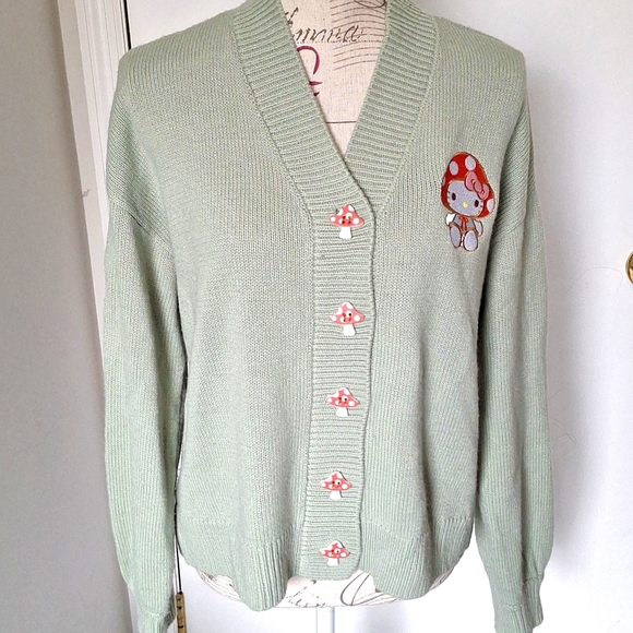 Hot Topic | Sweaters | Hot Topic Hello Kitty Mushroom Garden Cardigan ...
